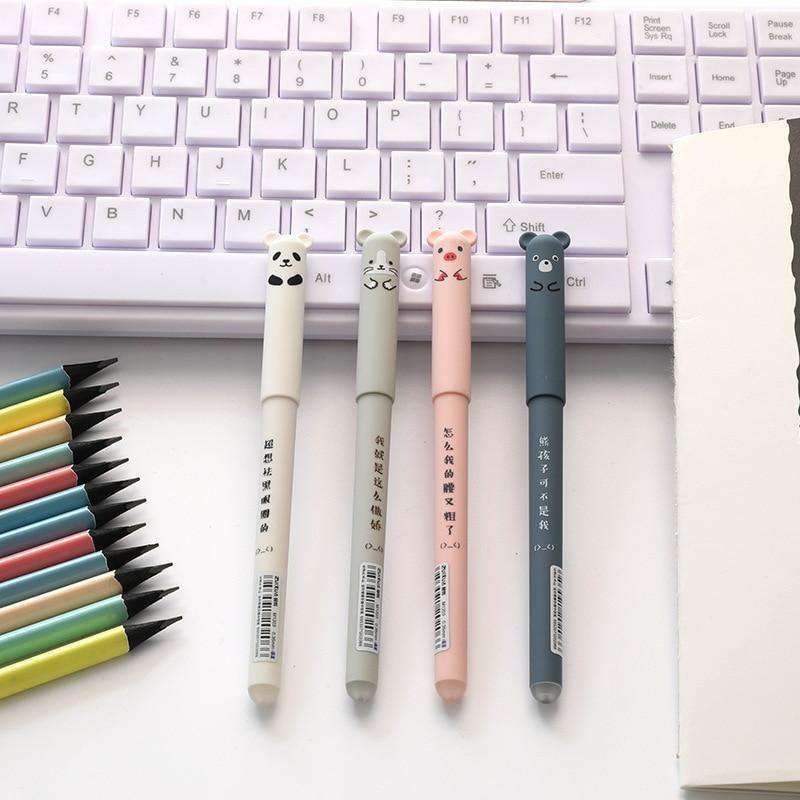 Happy Animals Erasable Gel Pens – Raspberry Stationery