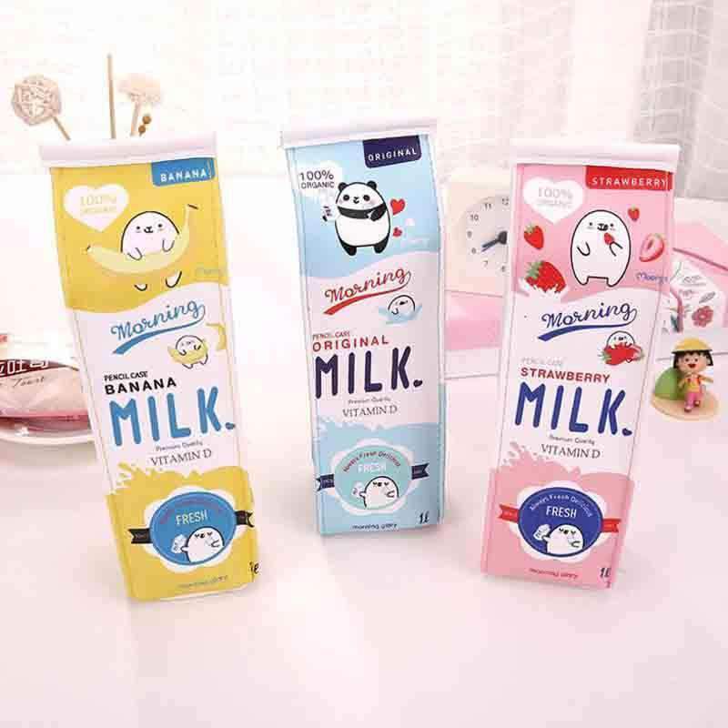 Cute Milk Carton Pencil Case – Raspberry Stationery