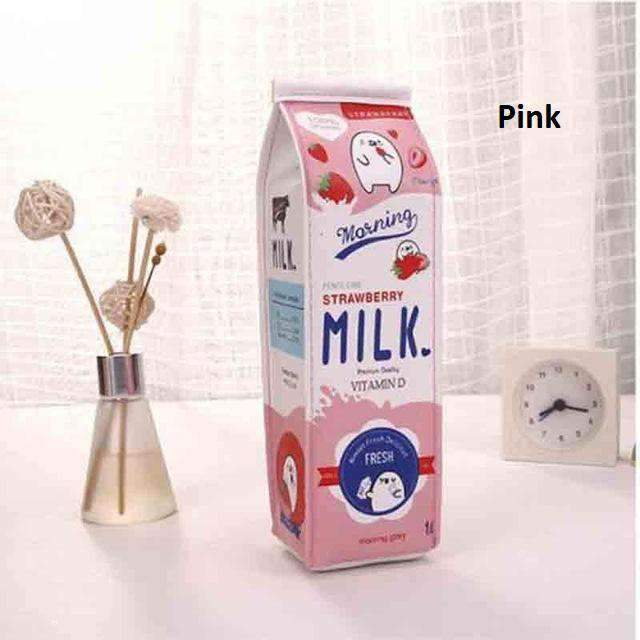 Cute Milk Carton Pencil Case – Raspberry Stationery