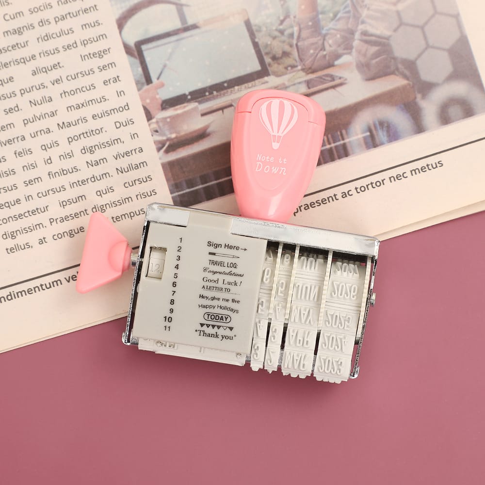 Roller Date Stamp – Raspberry Stationery