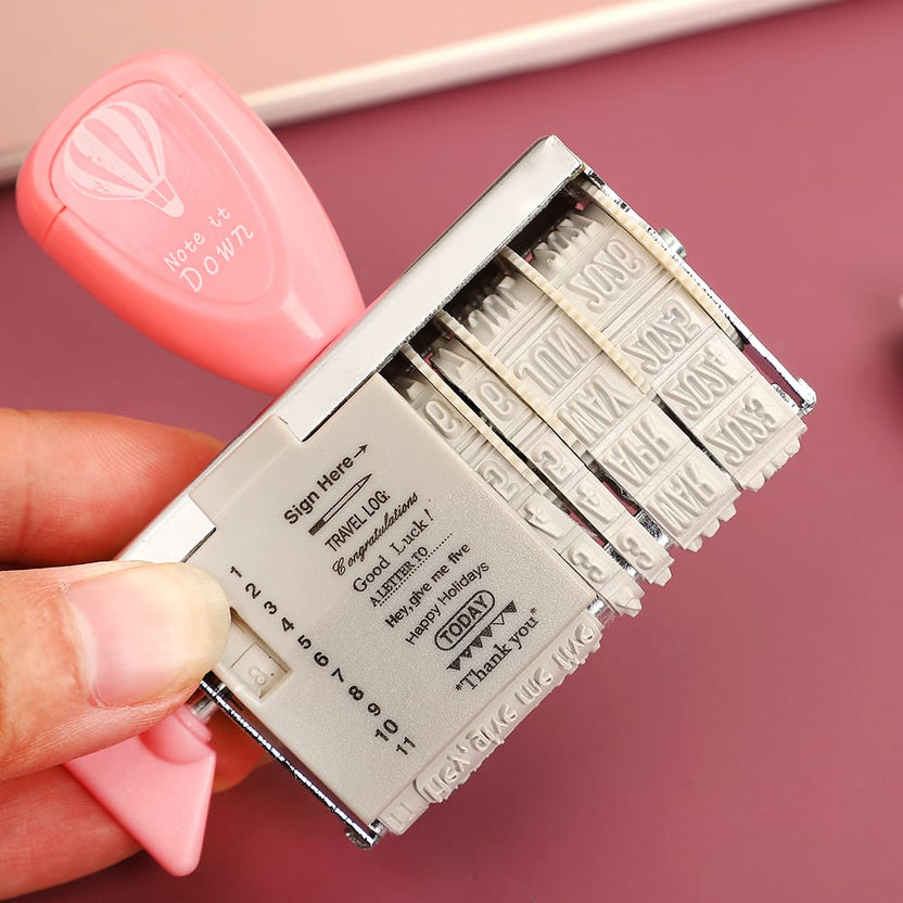 Roller Date Stamp – Raspberry Stationery
