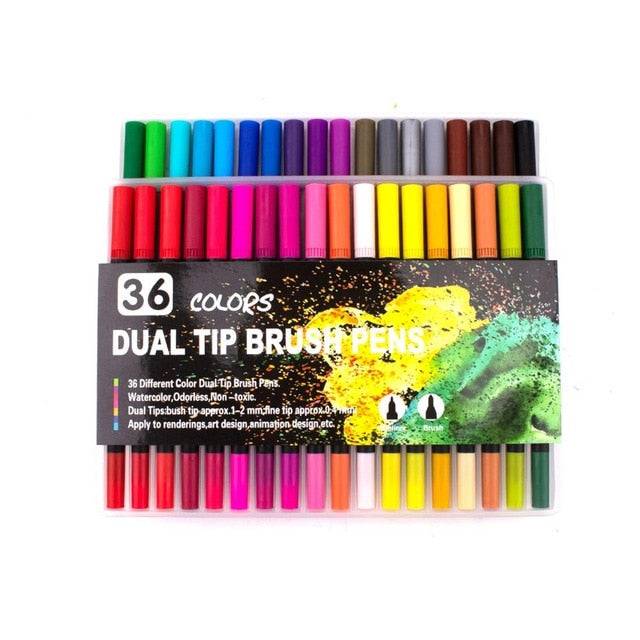 Dual Tip Brush Pen Set – Raspberry Stationery
