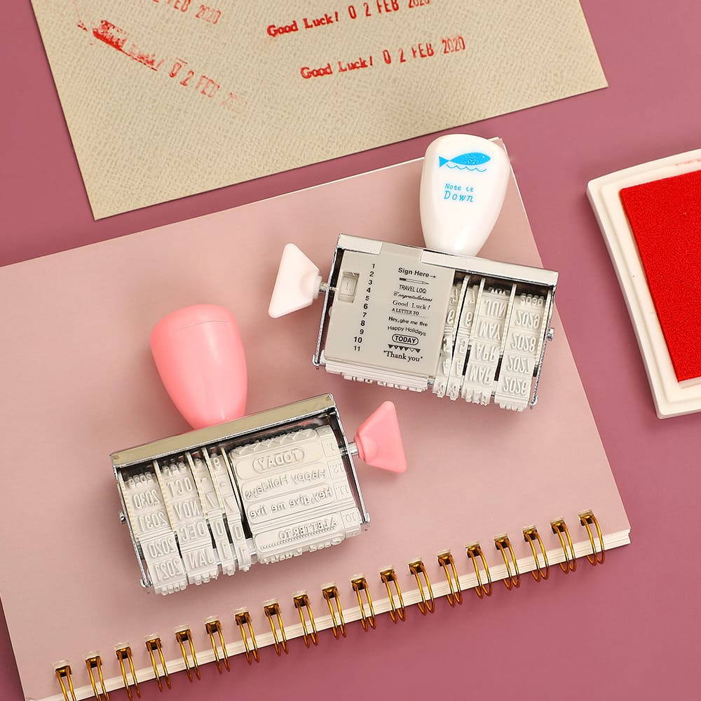 Roller Date Stamp – Raspberry Stationery
